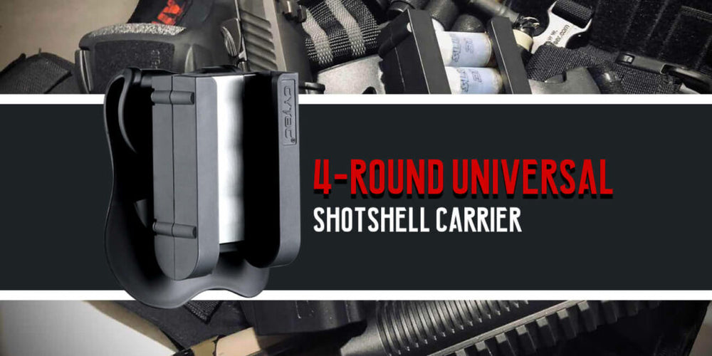 CYTAC - Universal 4 Rounds Shotgun Shell Magazine Pouch with Belt Clip